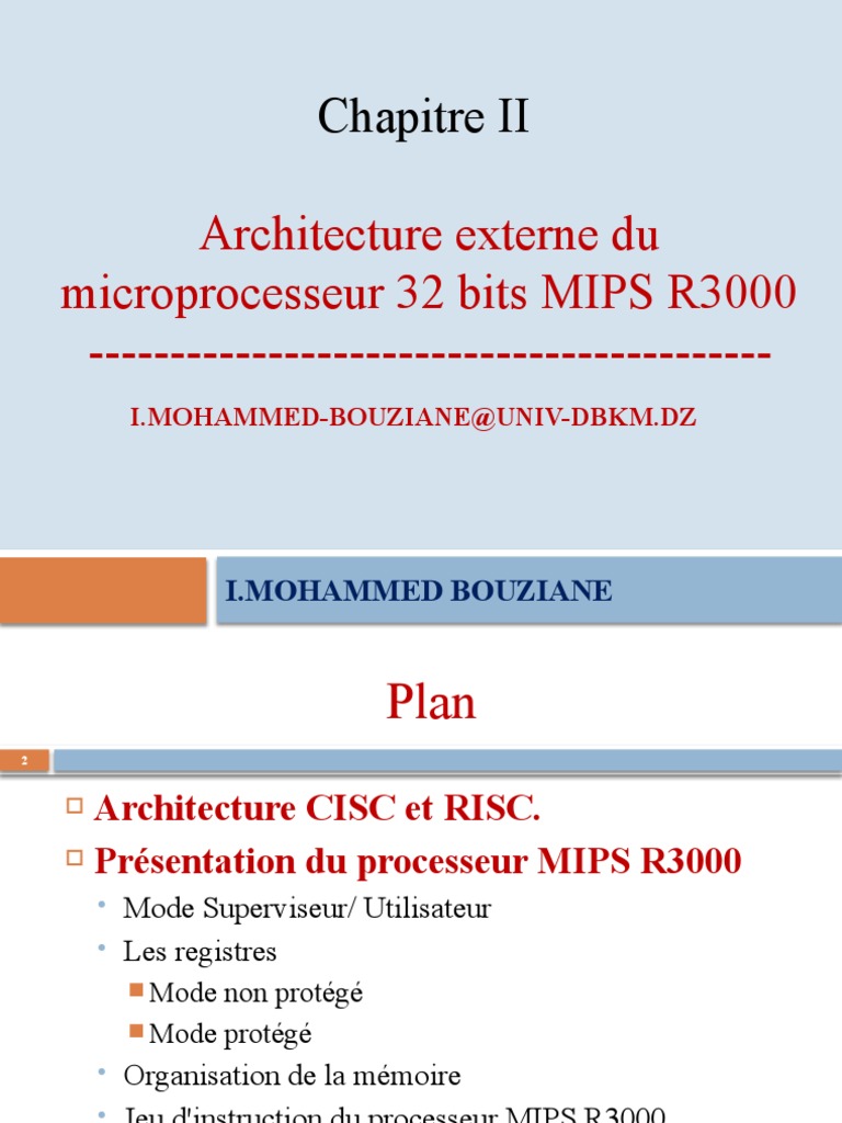Architecture Externe Du Microprocesseur 32 Bits MIPS R3000 | PDF
