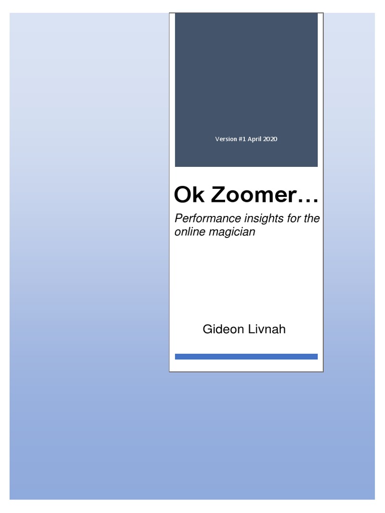 Ok Zoomer | Download Free PDF | Magic (Illusion) | Web Conferencing