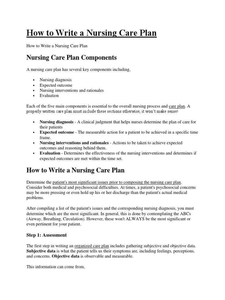 Nursing Care Plan Guide | PDF | Medical Diagnosis | Nursing