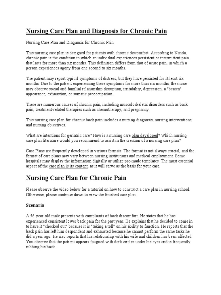 Nursing Care Plan Including Diagnosis and Intervention | PDF
