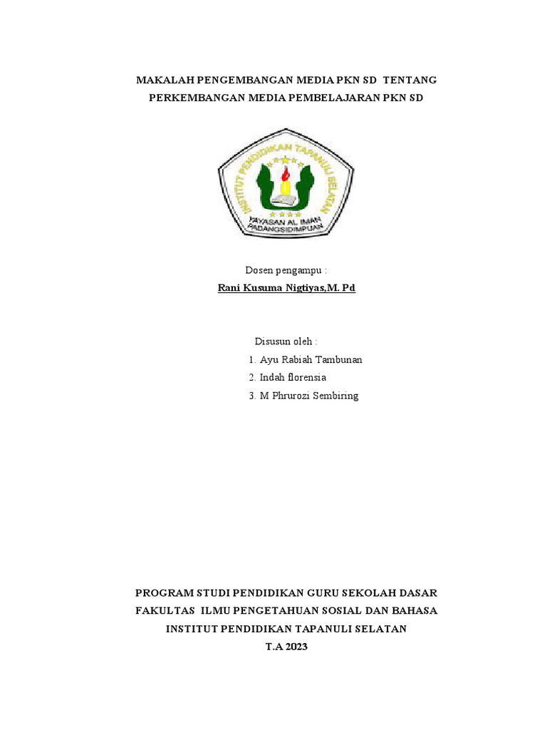 MAKALAH PENGEMBANGAN MEDIA PKN SD | PDF