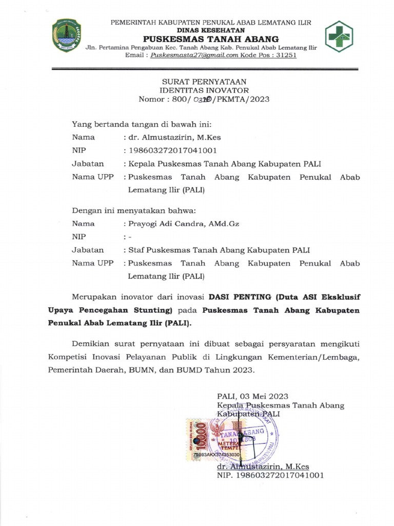 Identitas Dasi Penting | PDF