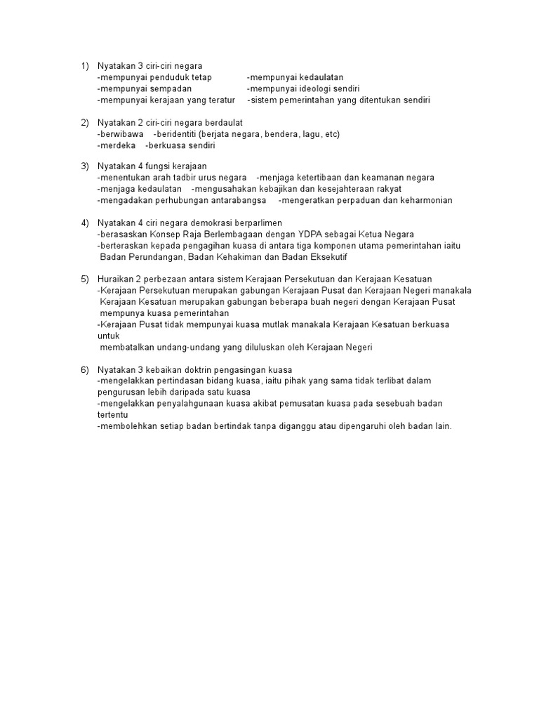 Pengajian Am Sem 1 Jawapan Bahagian B | PDF