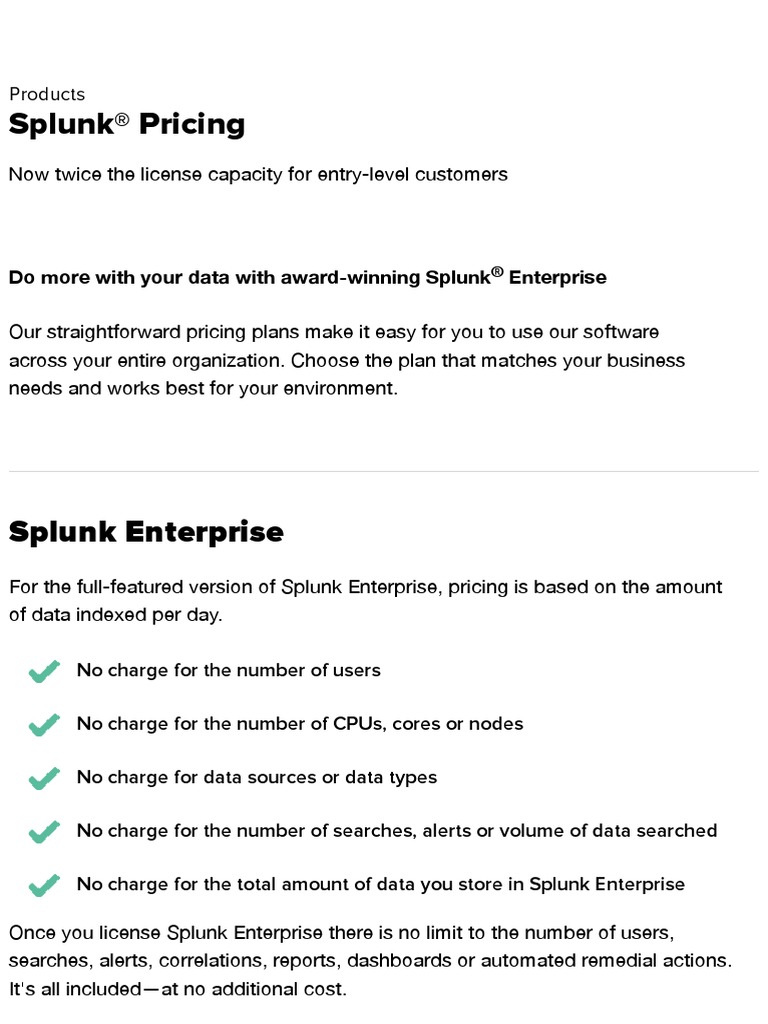 Pricing - Splunk | PDF
