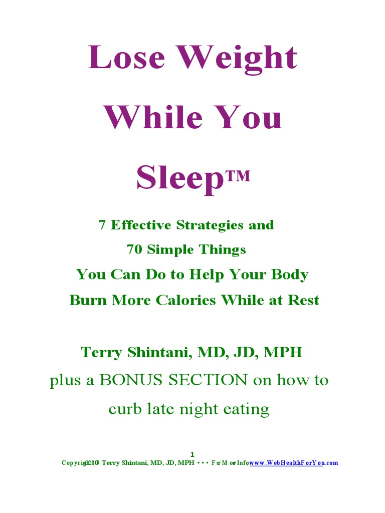 Lose Weight While You Sleep Pdf Sleep Dieting