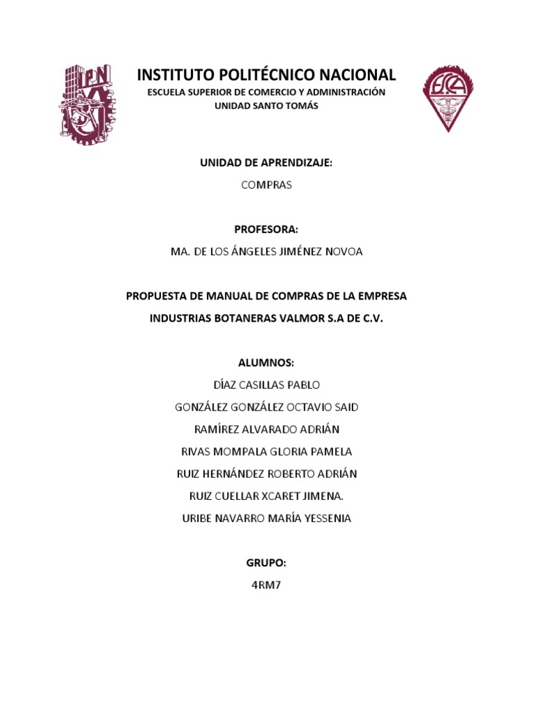 Manual de Compras | PDF | Calidad (comercial) | Inventario