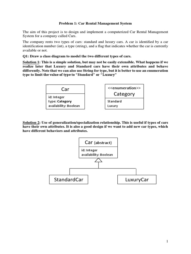 2 CarReservation Modeling Exercises Solution | PDF | Boolean Data Type | Integer (Computer Science)