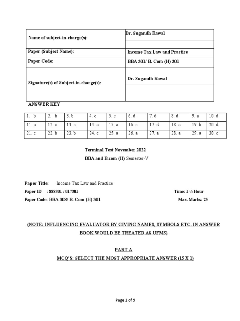ITLP Question Bank | Download Free PDF | Income | Taxes