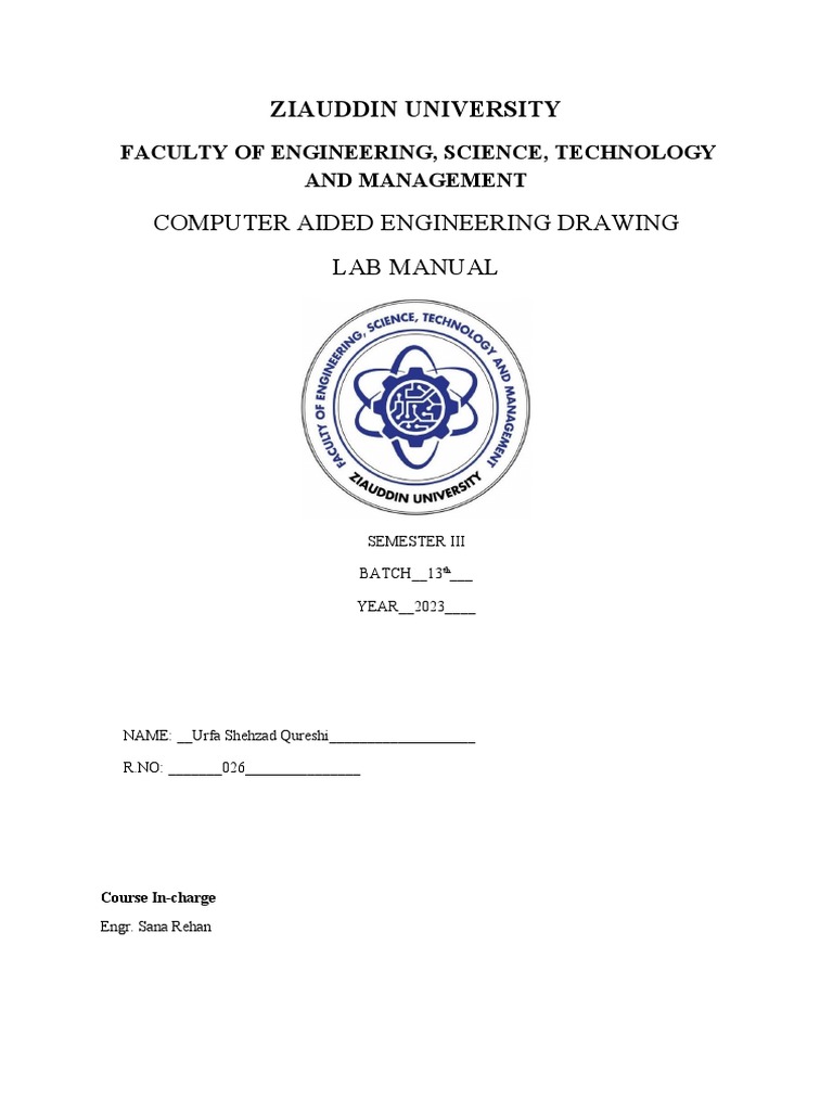 CAED Lab Manual Urfa | PDF
