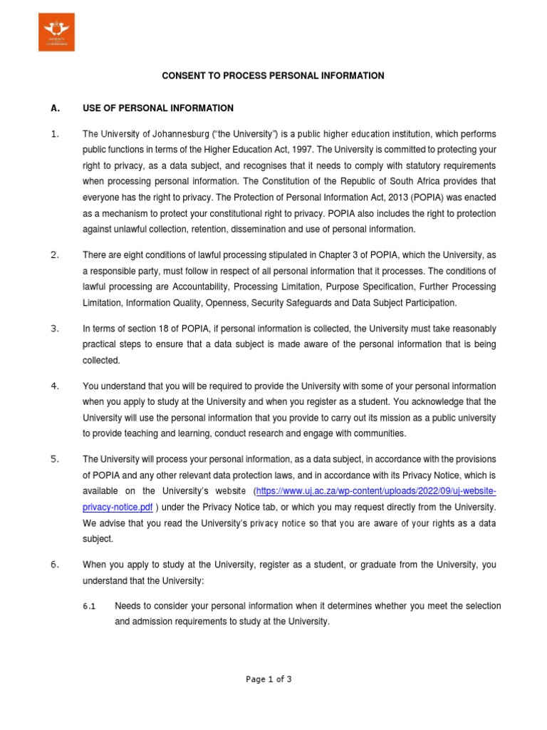 UJ POPI Act | PDF | Computers