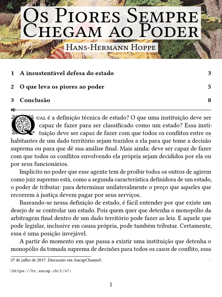 Os Piores Sempre Chegam ao Poder | PDF | Estado | Democracia