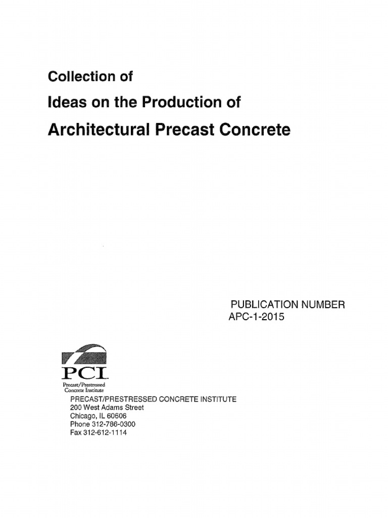 Collection of Ideas On The Production of Architectural Precast Concrete ...