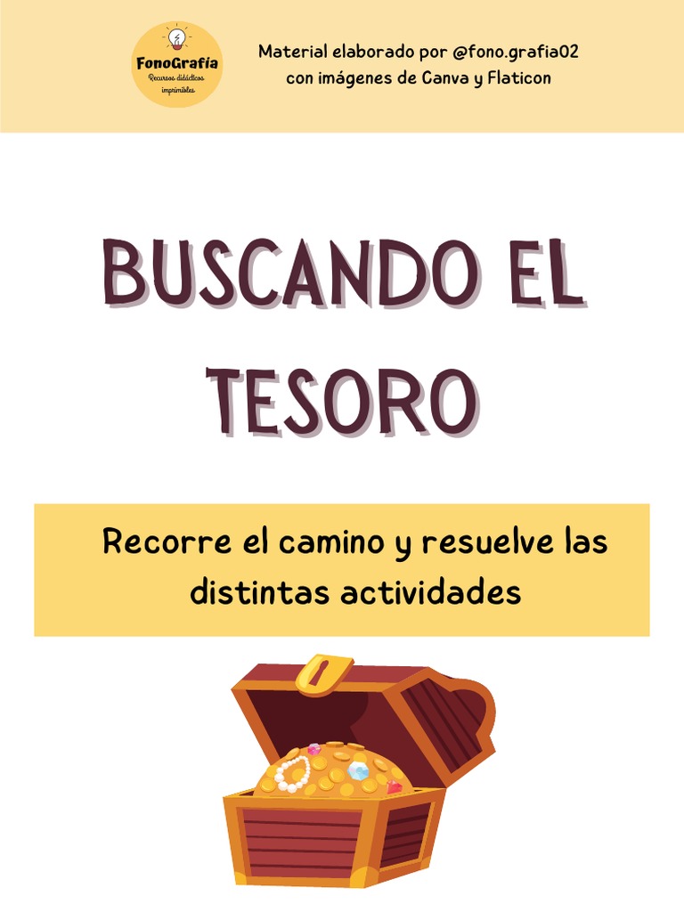 Buscando El Tesoro. Actividades Variadas de Conciencia Fonológica | PDF