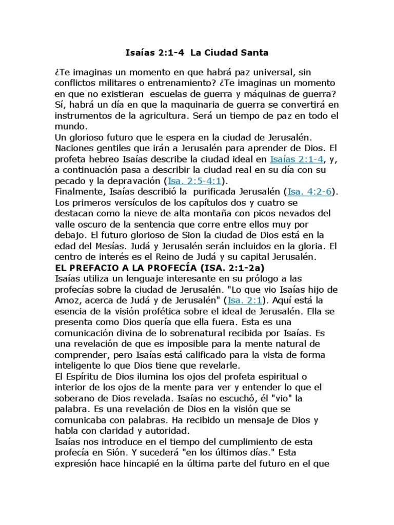 La Visión de Isaías sobre Jerusalén | PDF | Mesías | Jesús