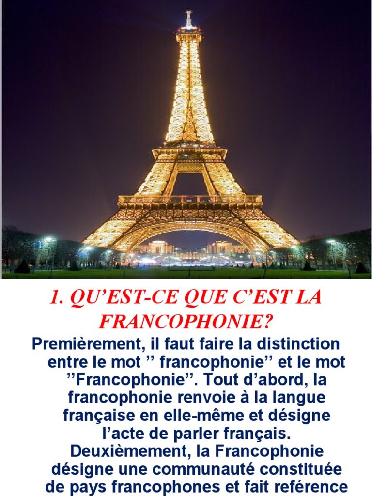 Comprendre la Francophonie et ses pays | PDF | la Francophonie | Langue ...