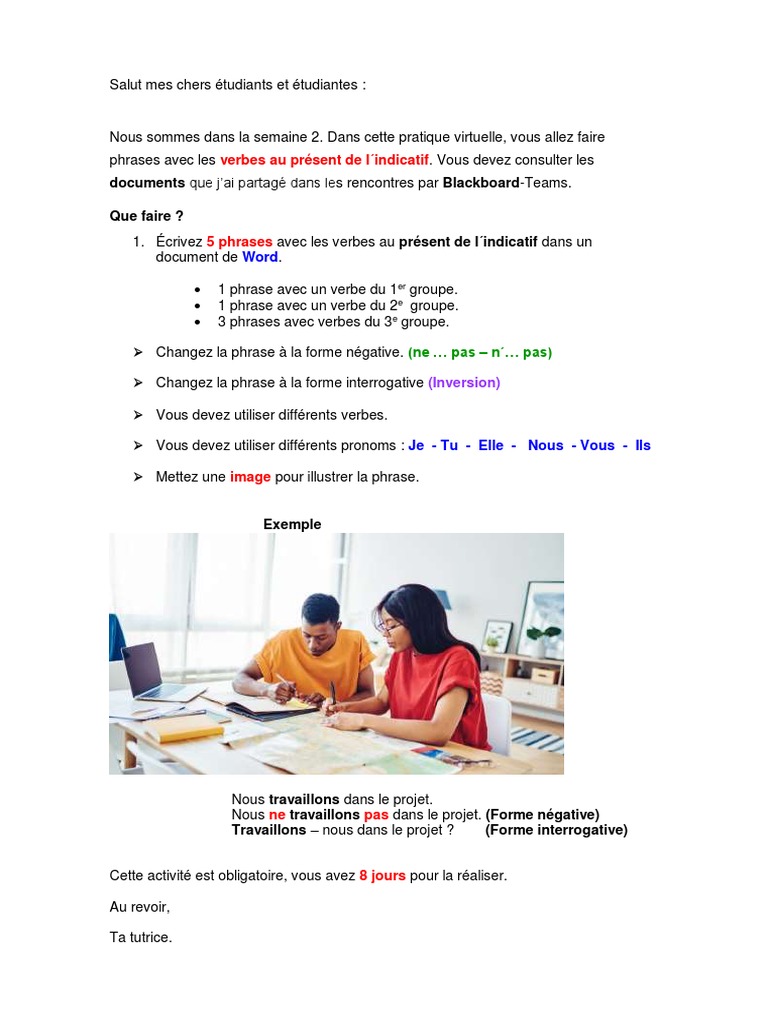 Pratique verbes au présent indicatif | PDF