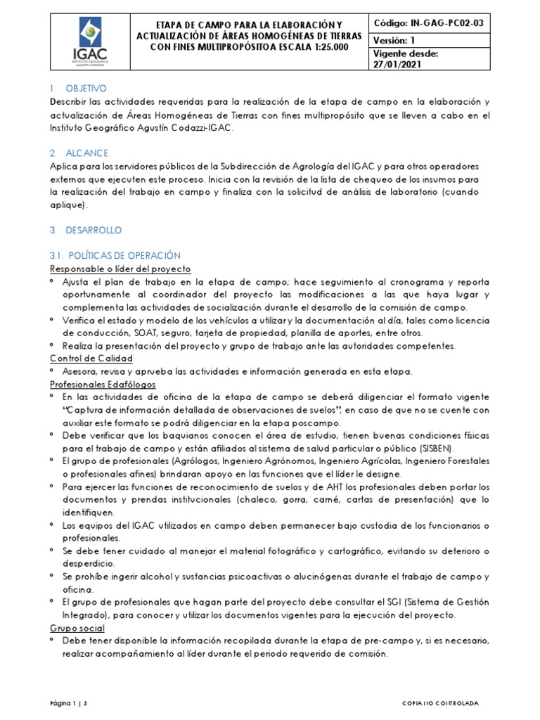 In Gag Pc02 03 Etapa de Campo | PDF | Cartografía | Mapa