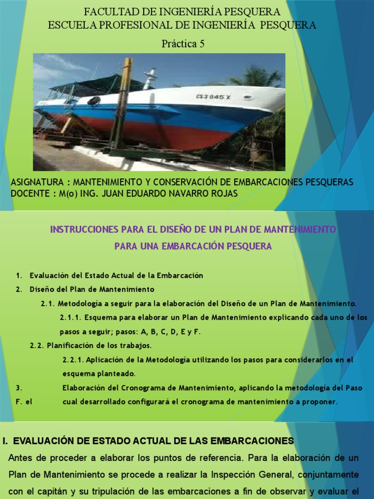 5-Practica 05 Elaboracion de Un Plan de Mantenimiento para Embarcaciones Pesqueras | PDF ...