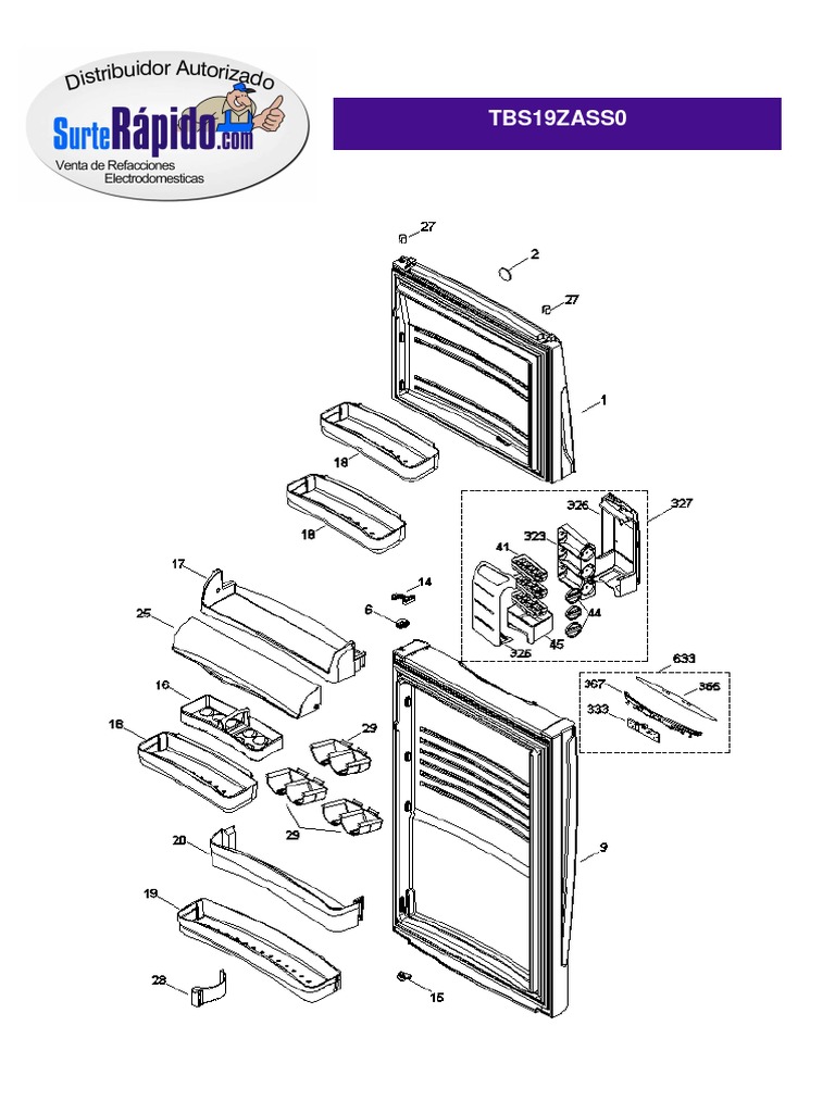 GE MABE REFRIGERADOR AUTOMATICO MODELO TBS19ZASS0 | PDF