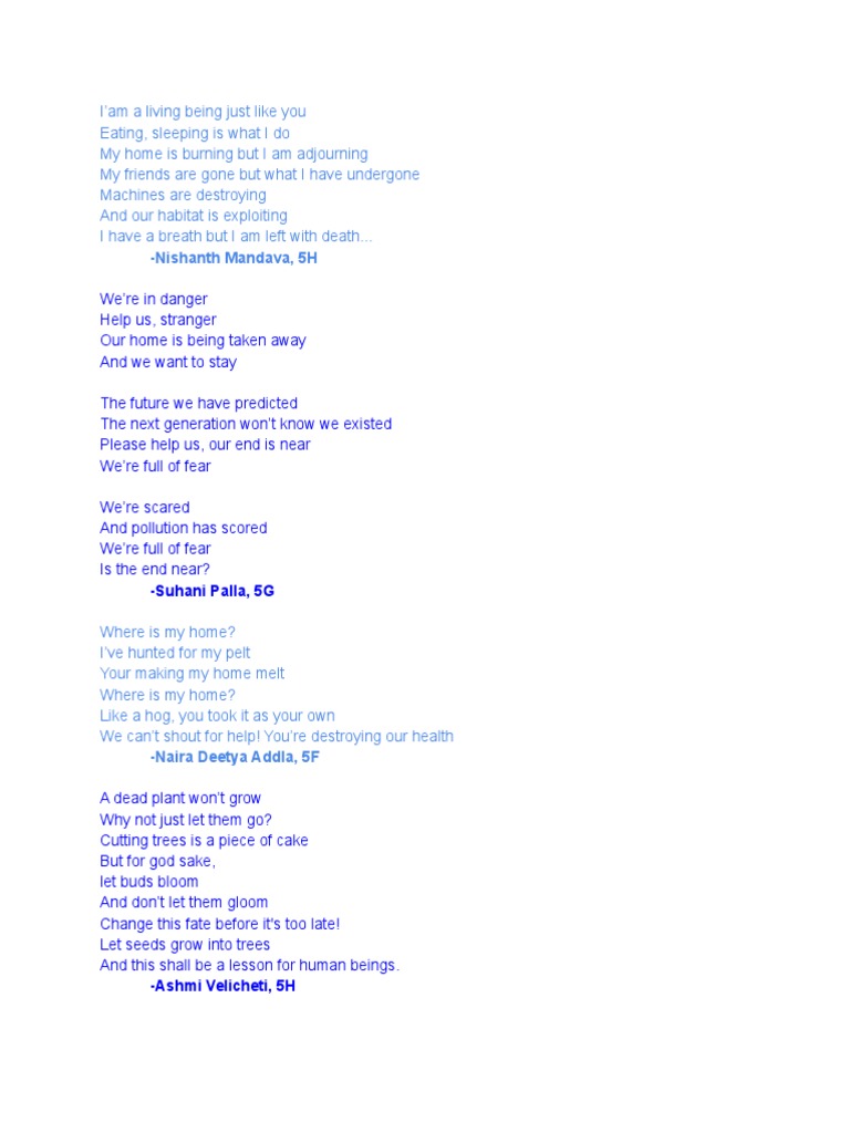 Poems On Biomes and Extinction | PDF