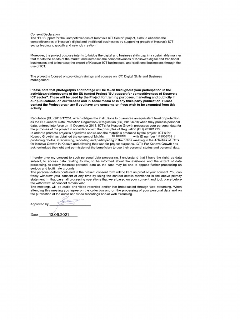 Disclaimer Consent Form Template Pdf