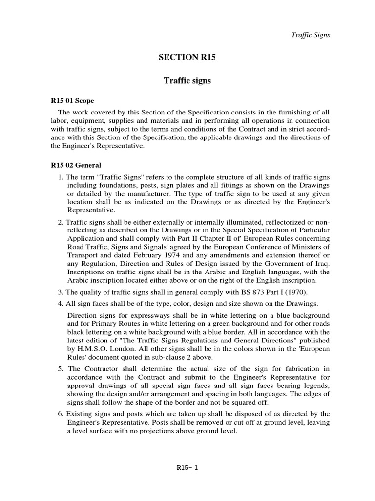 Section R15 | PDF | Sheet Metal | Traffic
