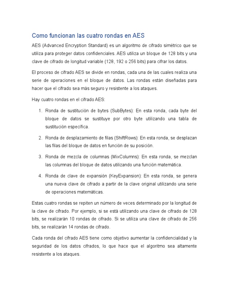 Rondas de AES | PDF