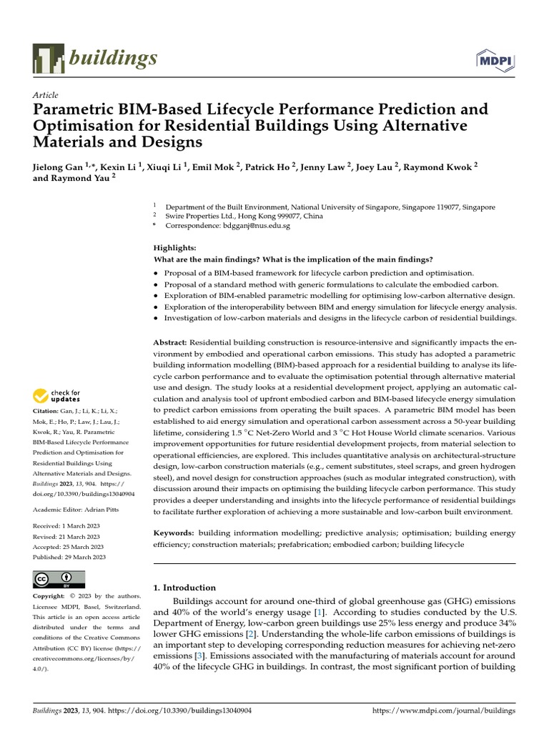 Buildings 13 00904 | PDF | Life Cycle Assessment | Building Information Modeling