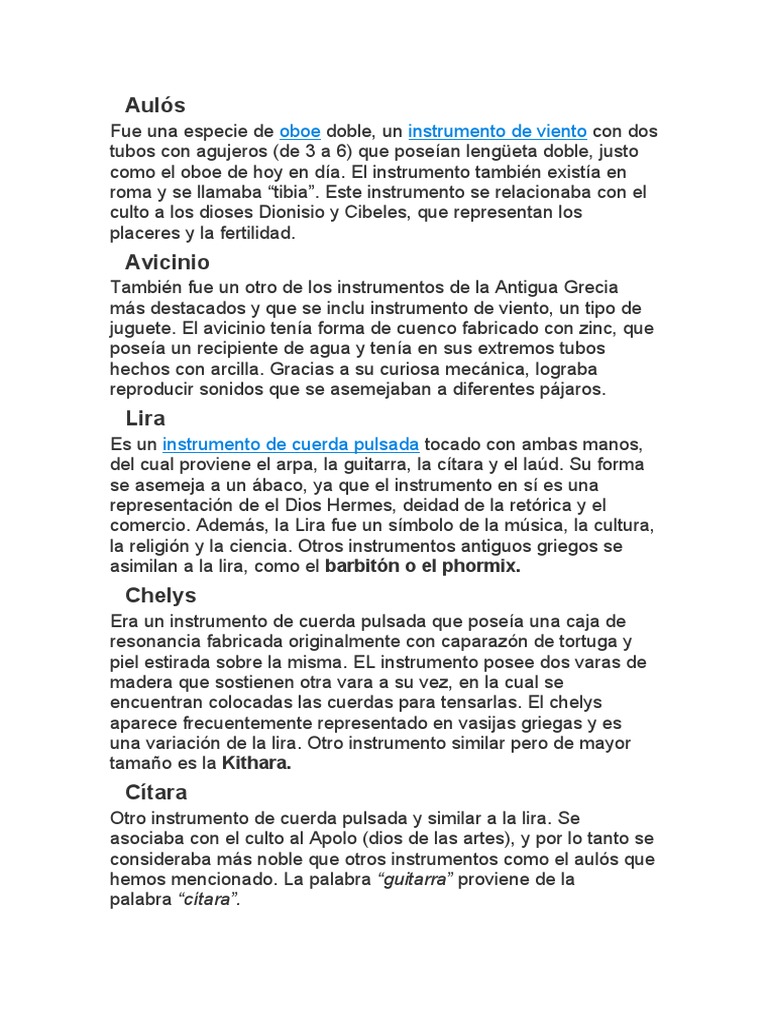 Aulós | PDF | Instrumentos musicales | Tecnología musical