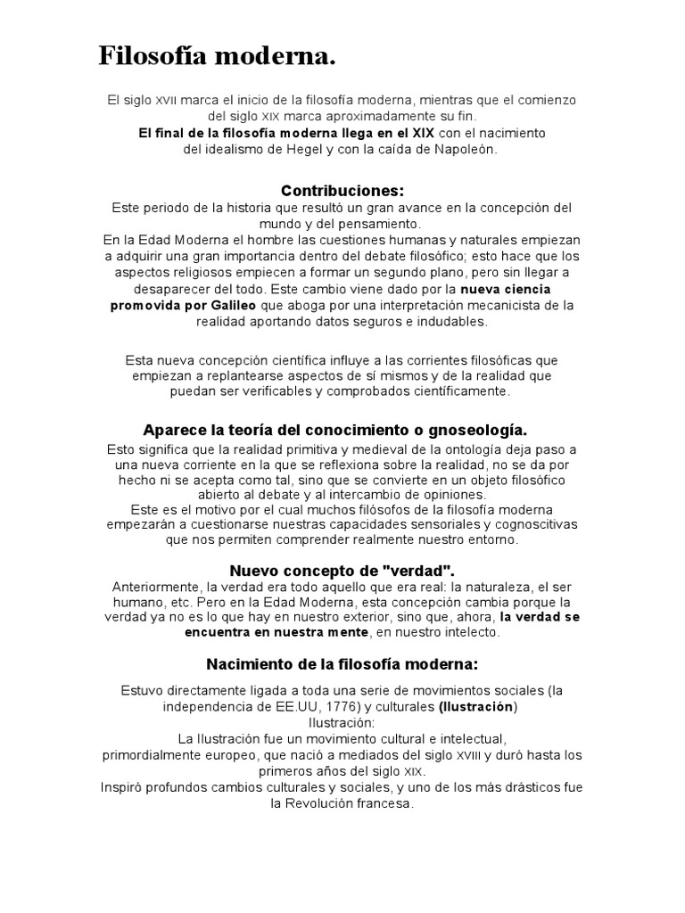 La Filosofia Moderna | PDF | Racionalismo | Filosofía moderna