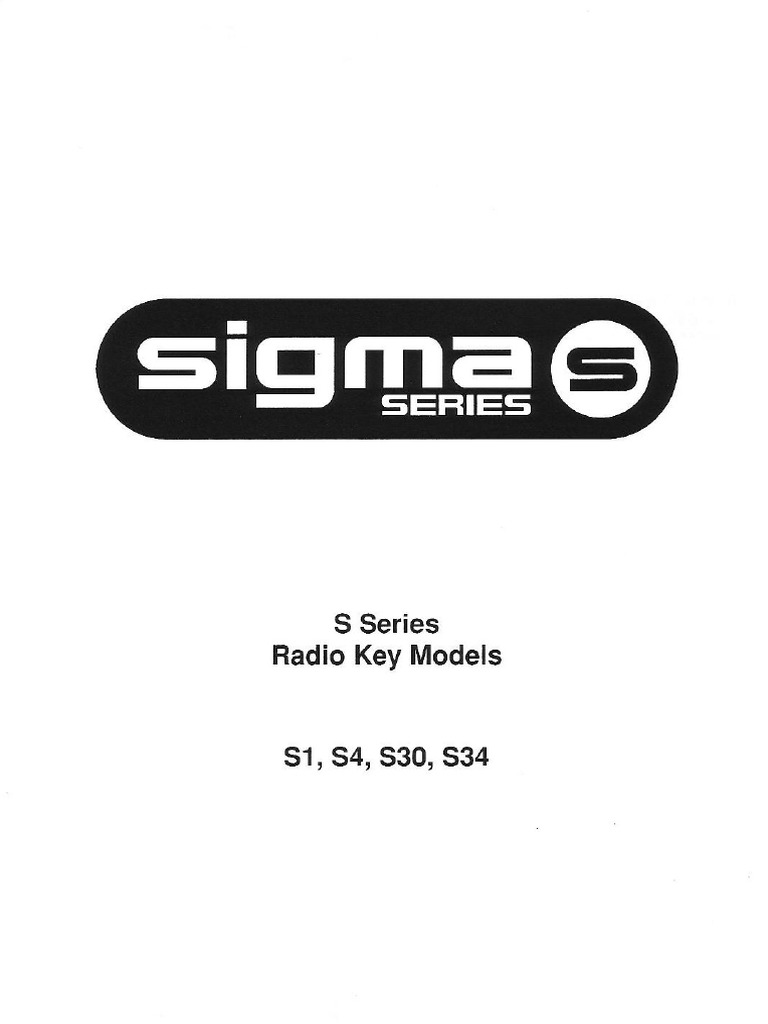 Sigma S Seres S1 S4 S30 S34 Install | PDF