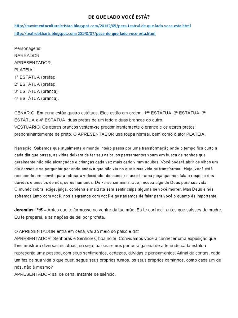 De Que Lado Você Está | PDF