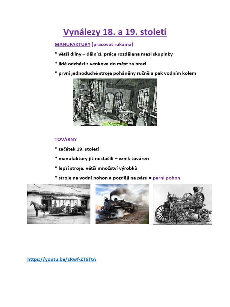 VL - Vynálezy 18. A 19. Století | PDF