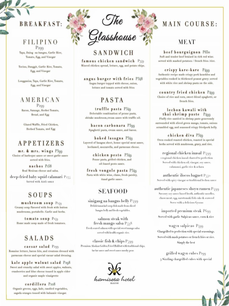 Vanilla Cafe - Menu | PDF