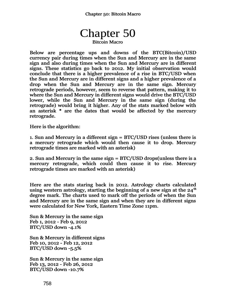 Bitcoin Trends & Astrology Analysis | PDF | Bitcoin | Mercury (Planet)