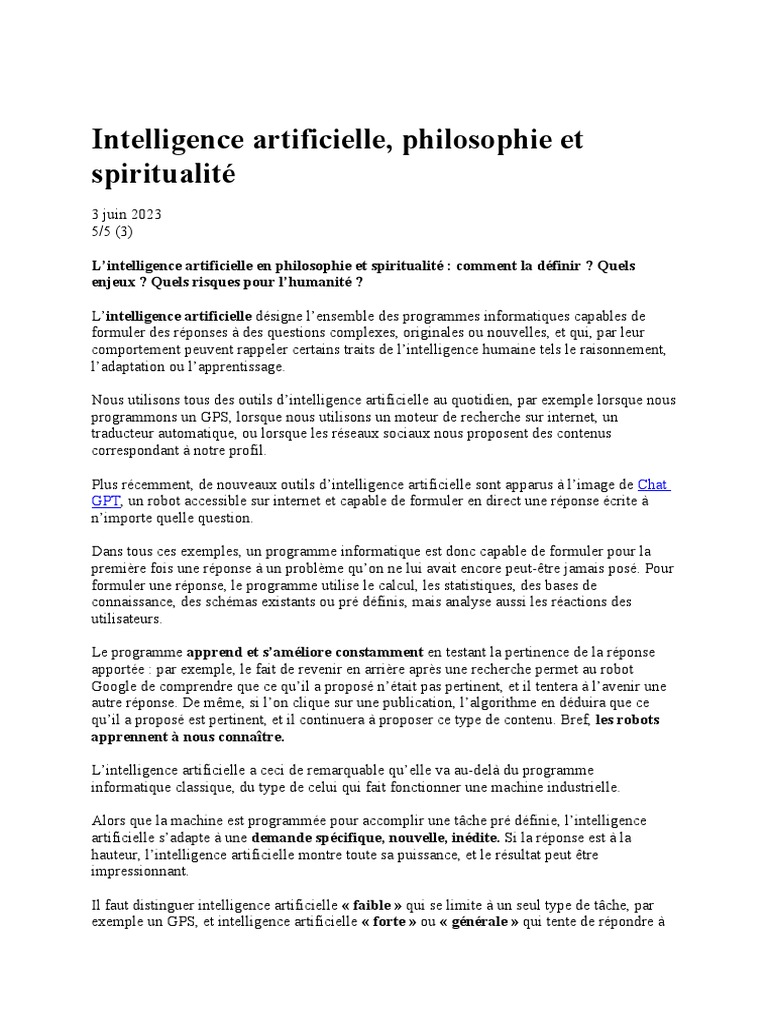 Intelligence Artificielle | PDF | Intelligence artificielle | Intelligence (IA) et sémantique