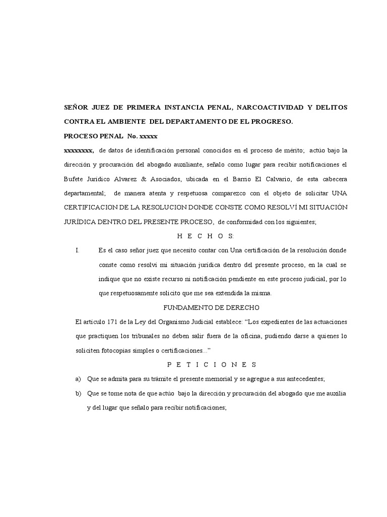 Solicitud de Certificacion | PDF