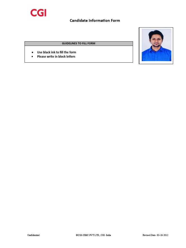 Candidate Information Form | PDF