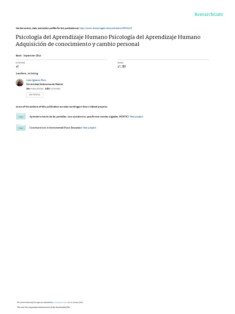 Pozo Psicolog | PDF | Aprendizaje | Sicología