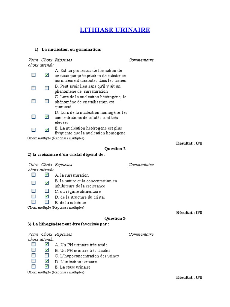 Lithiase Urinaire | PDF | Goutte (maladie) | Urine