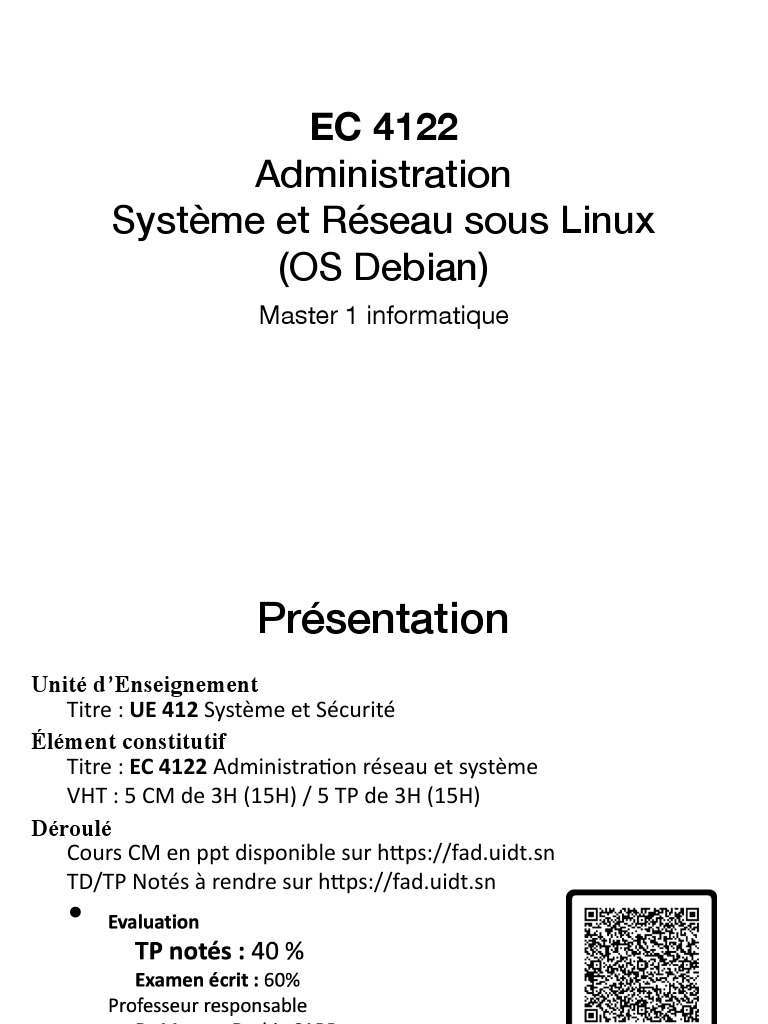 Administration Système et Réseau Linux | PDF | Génie logiciel | Gestion ...