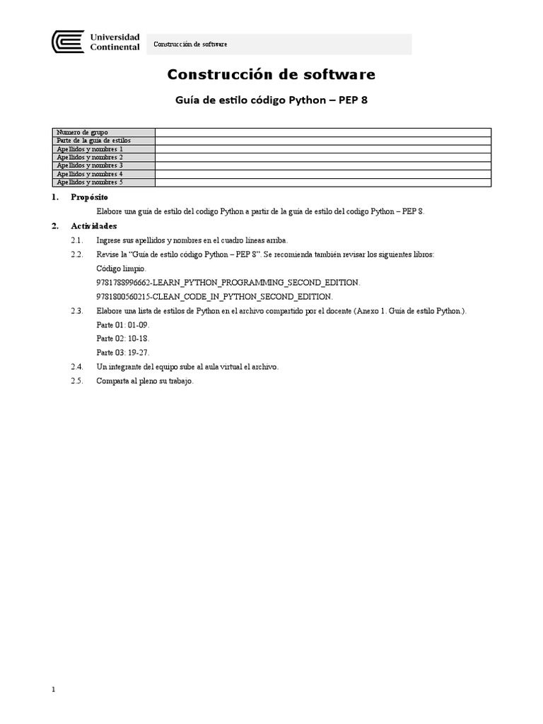 Cs 02.1 Guía de Estilo Código Python | PDF