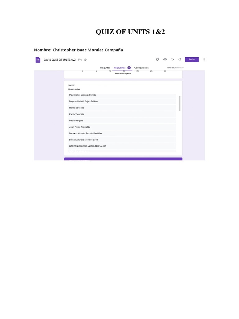 Quiz of Units 1&2 | PDF