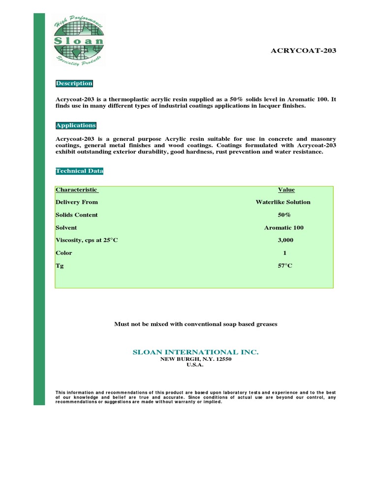 Acrycoat 203 | PDF
