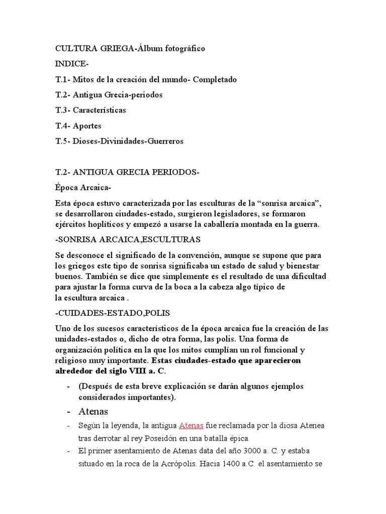 Cultura Griega | PDF | Esparta | Antigua Grecia