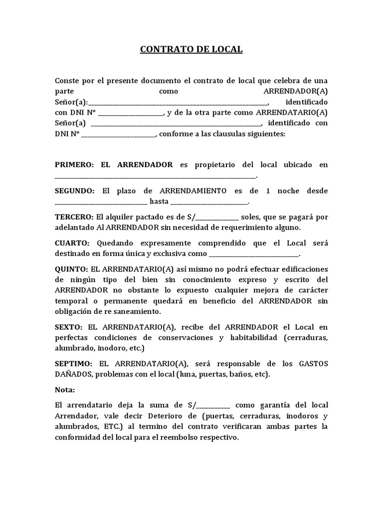 Contrato de Local | PDF