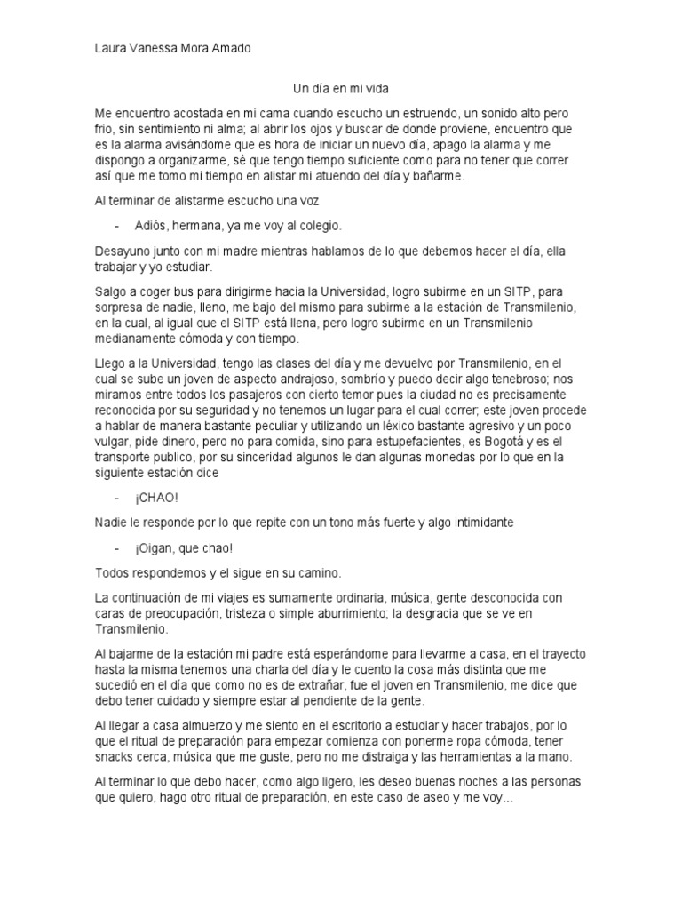 Un Día en Mi Vida | PDF