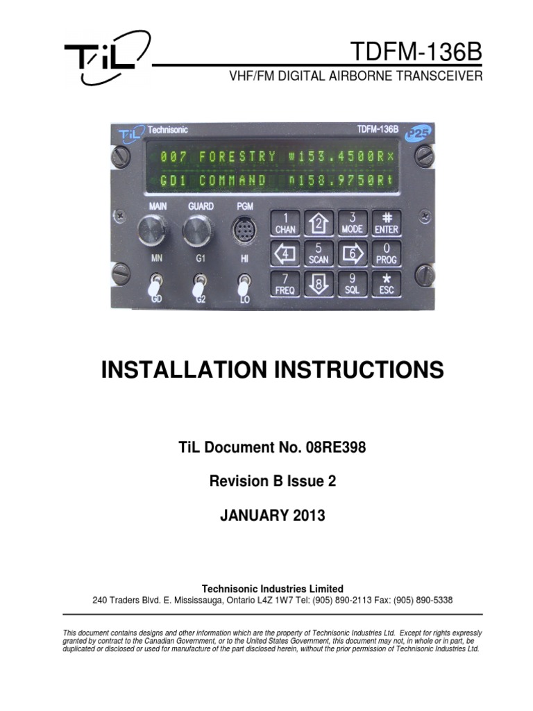 tdfm136b Install | PDF | Electromagnetic Interference | Radio