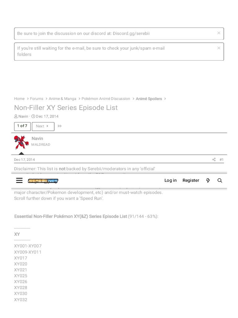 Non-Filler XY Series Episode List - Serebii - Net Forums | PDF | Pokémon