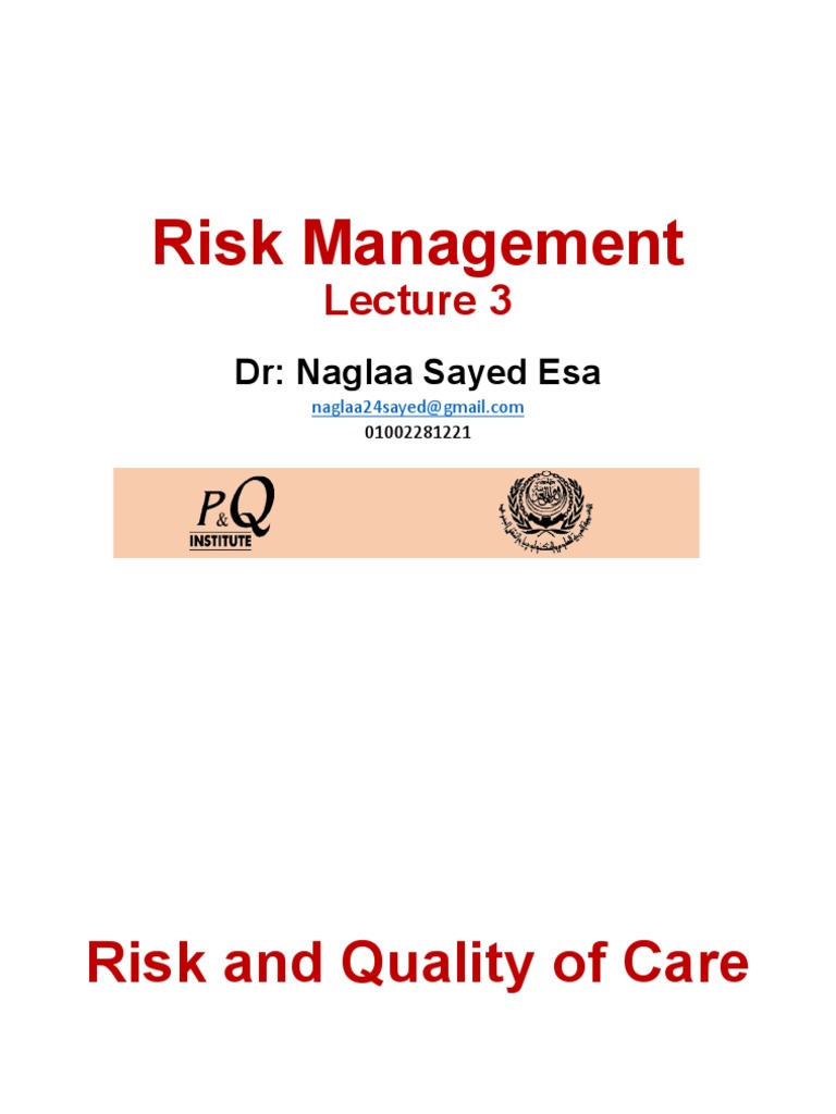 Lecture 3 - Risk Management | Download Free PDF | Risk | Risk Management